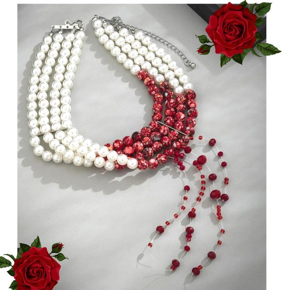 Jewelry | Pearl Blood Choker Bloody Pearl Necklace Horror Cosplay ...